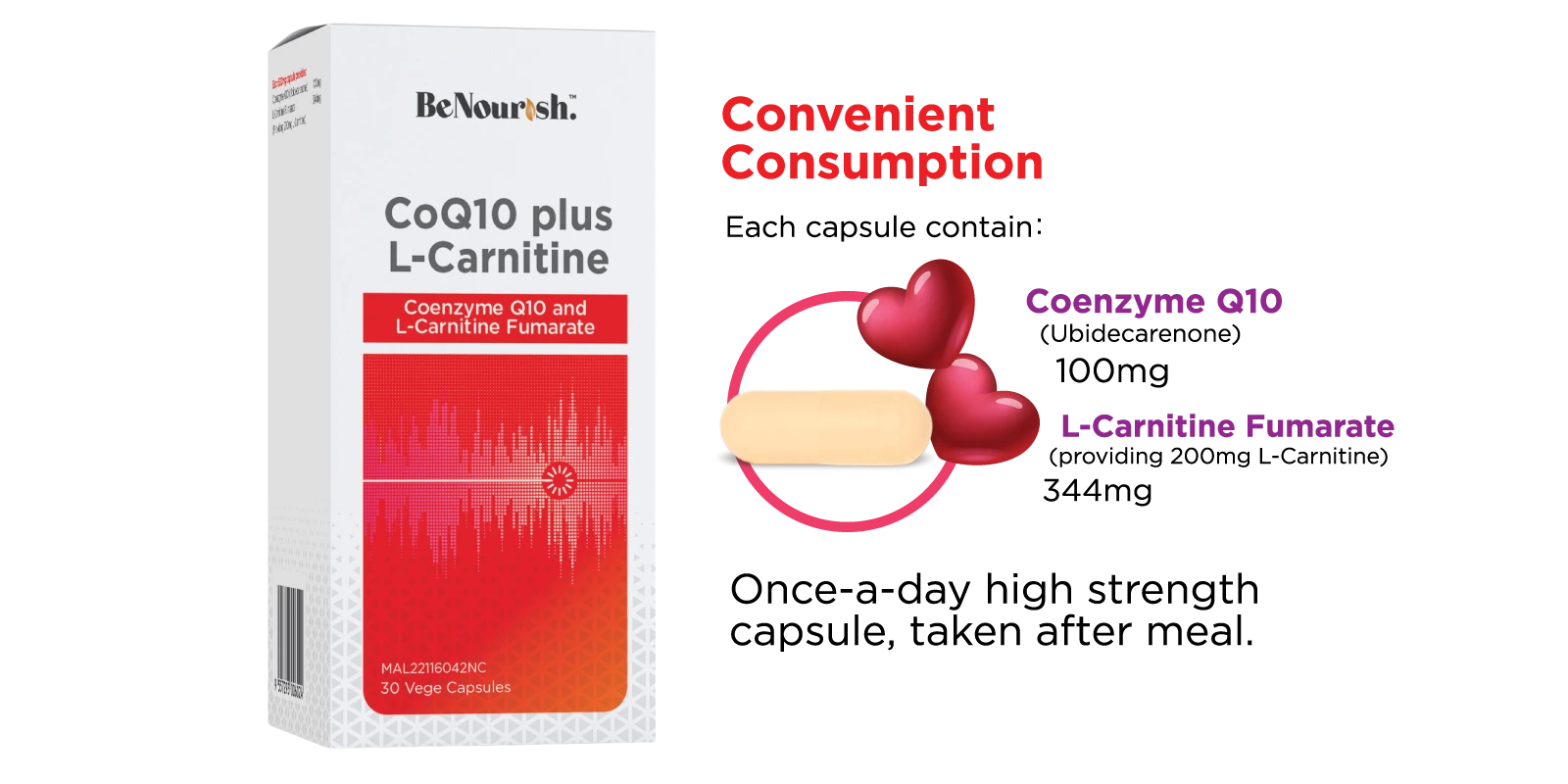 BeNourish CoQ10 plus L-Carnitine - BeNourish